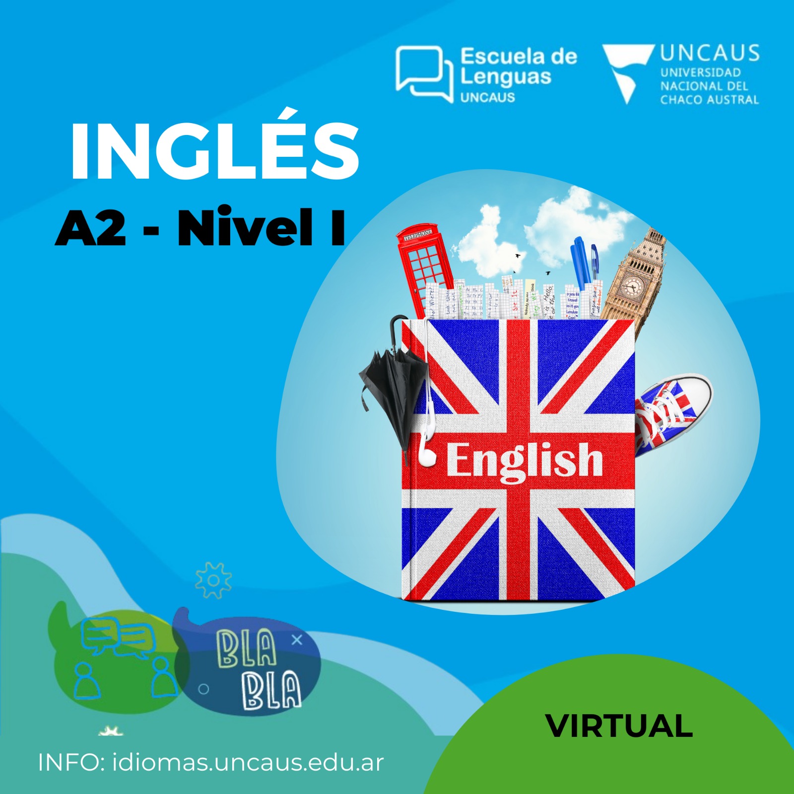 INGLÉS A2. Nivel I - virtual — Cursos UNCAus